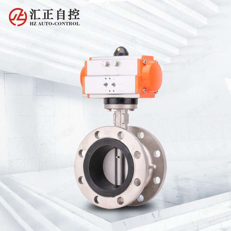 气动全不锈钢软密封法兰蝶阀D641X-汇正自控阀门集团有限公司